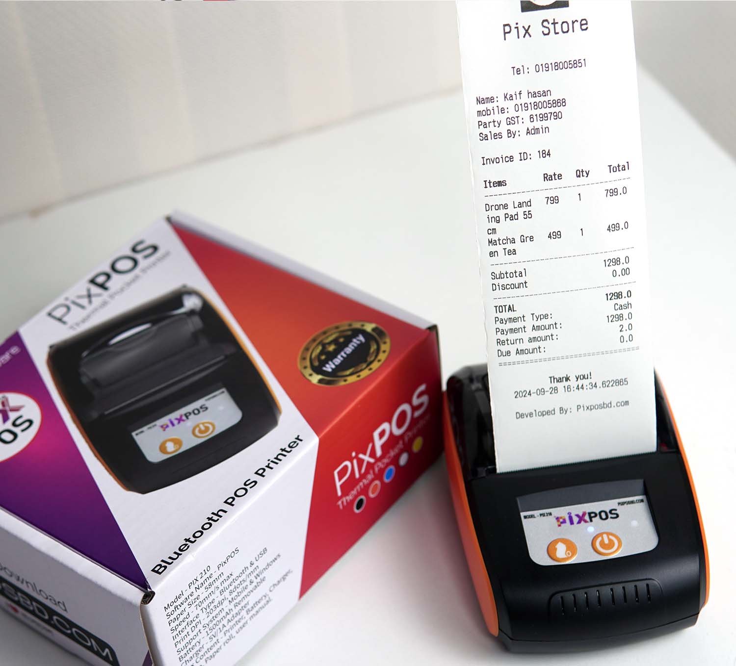 Pix Pos Printer Pix 210 Invoice Receipt Printer with Free Sales Apps