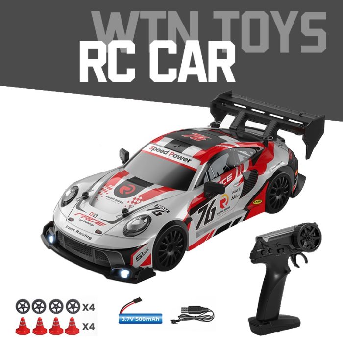 Mini RC Drift Car 4WD Controllable Lighting High-Speed Sports Car 1/24